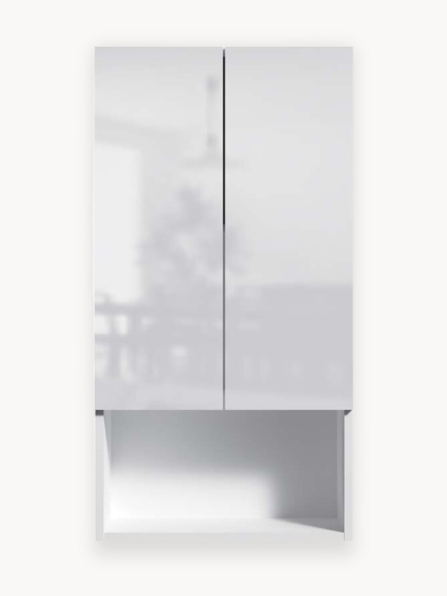 Шкаф навесной AM.PM X-Joy с дверками и открытой полкой, 50 см, белый глянец