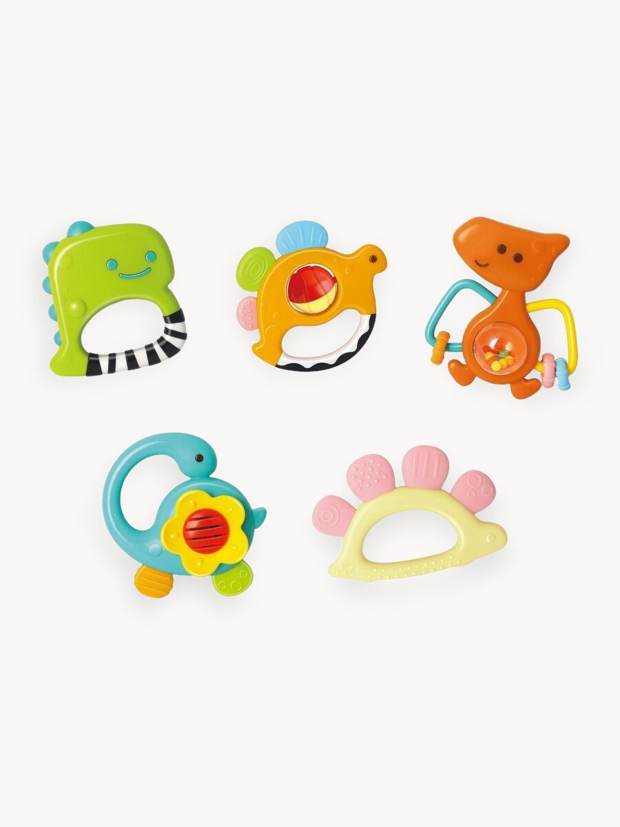 Набор погремушек HOLA Динозавры YS996677 от 3-х мес, разноцветный