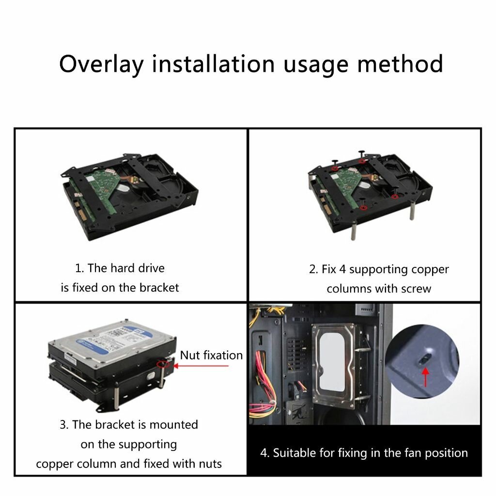 Кронштейн для крепления SSD и вентилятора 12 см
