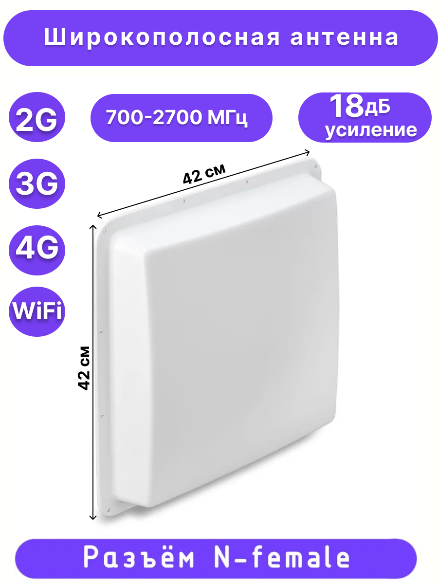 Антенна направленная 3G/4G, 18 дБ, KROKS KP18-700/2700 (N-female)