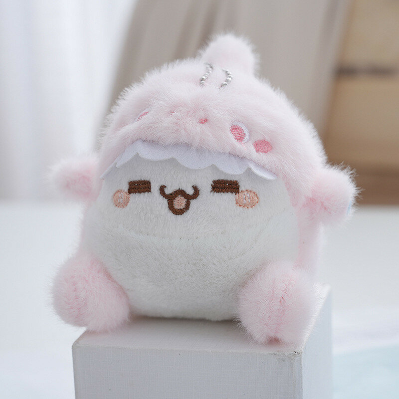 Fun plush cat egg stress relief charm with entertaining expressions for home dcor, pink