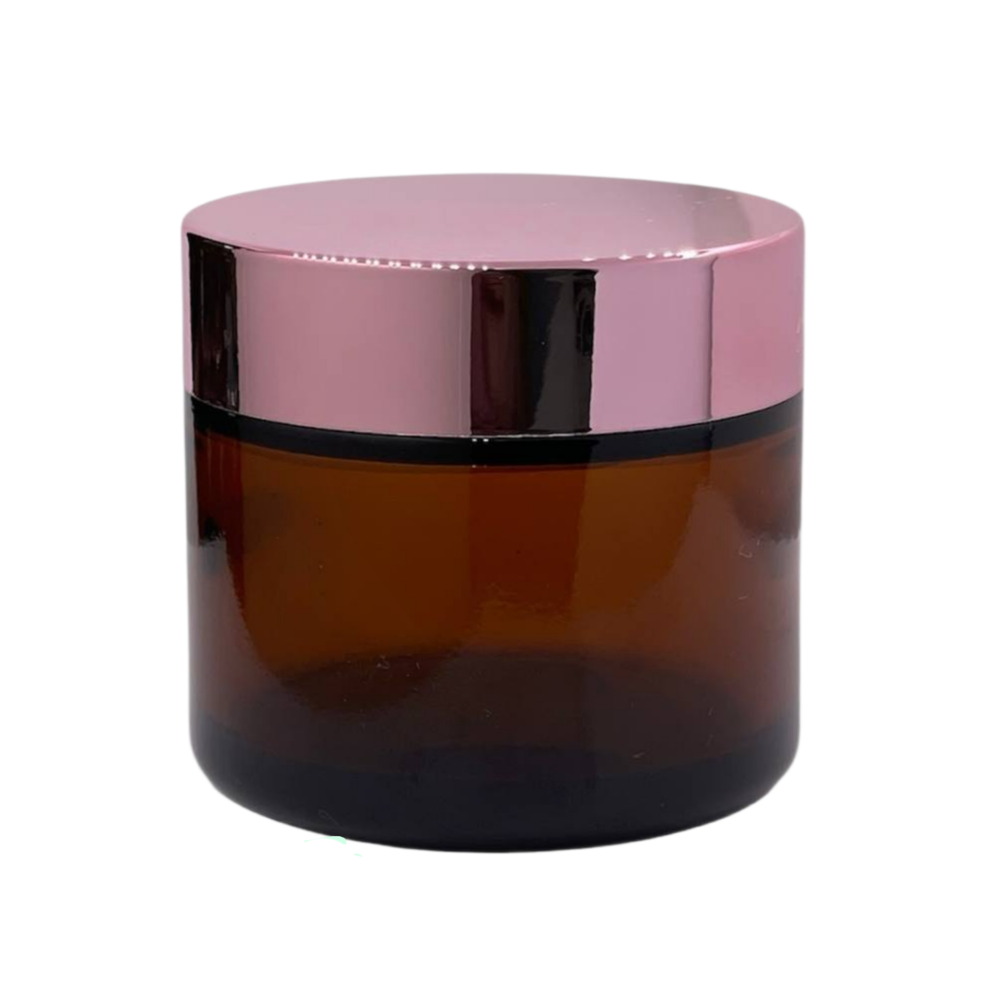 Набор баночек для косметики, 60 мл, 8 штук, коричневое стекло, розовая крышка с отсекателем