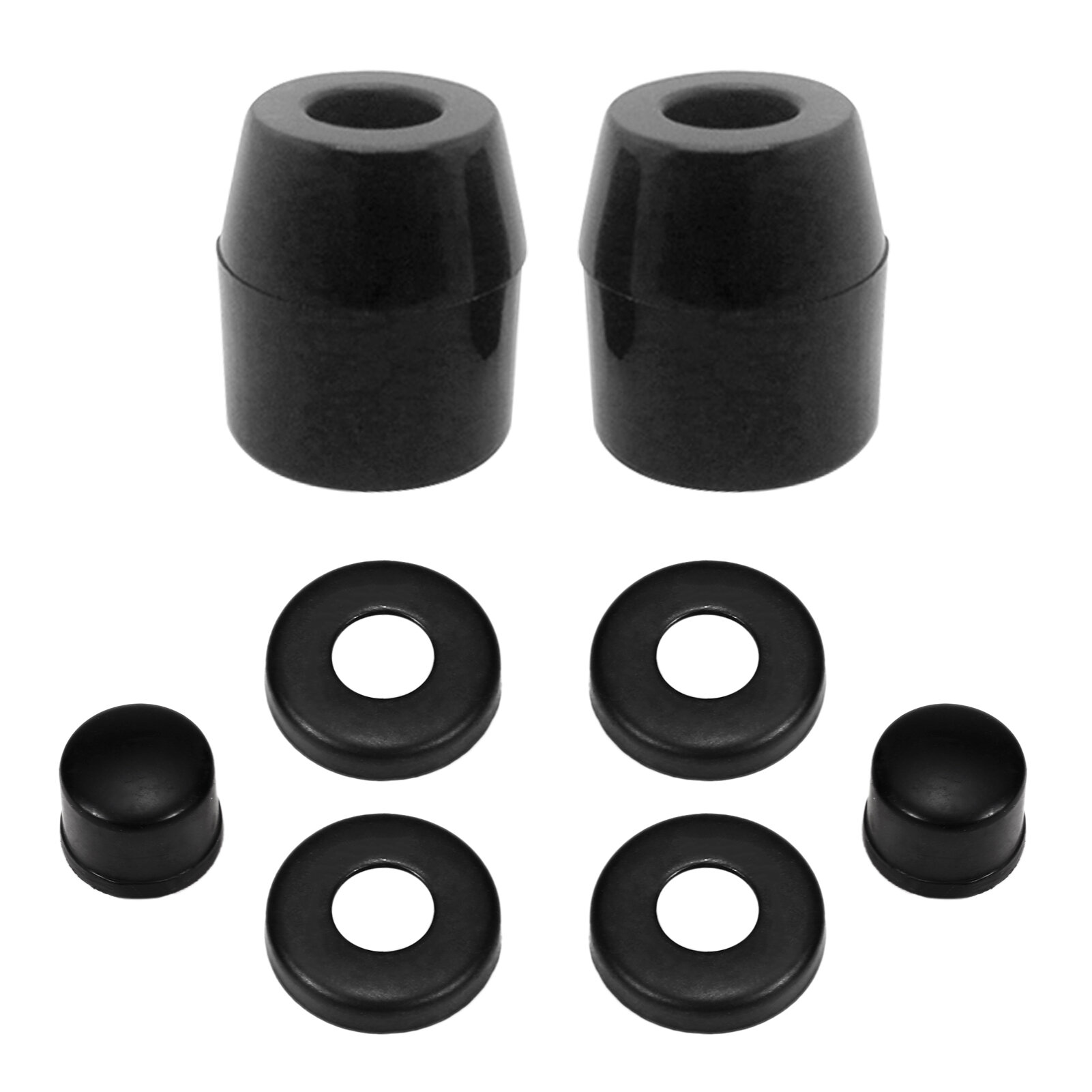 Набор для ремонта стоек лонгборда и скейтборда: втулки, шайбы, опорные вкладыши для 2 стоек, материал PU, цвета синий черный белый красный пурпурный желтый зеленый оранжевый прозрачный красный прозрачный синий, размер 10*10*5 см, вес 50 г, в комплект