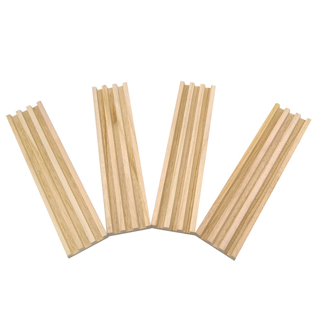 4 Pieces Wooden Domino Racks Domino Tiles Holder Organizer Tray Wooden Racks