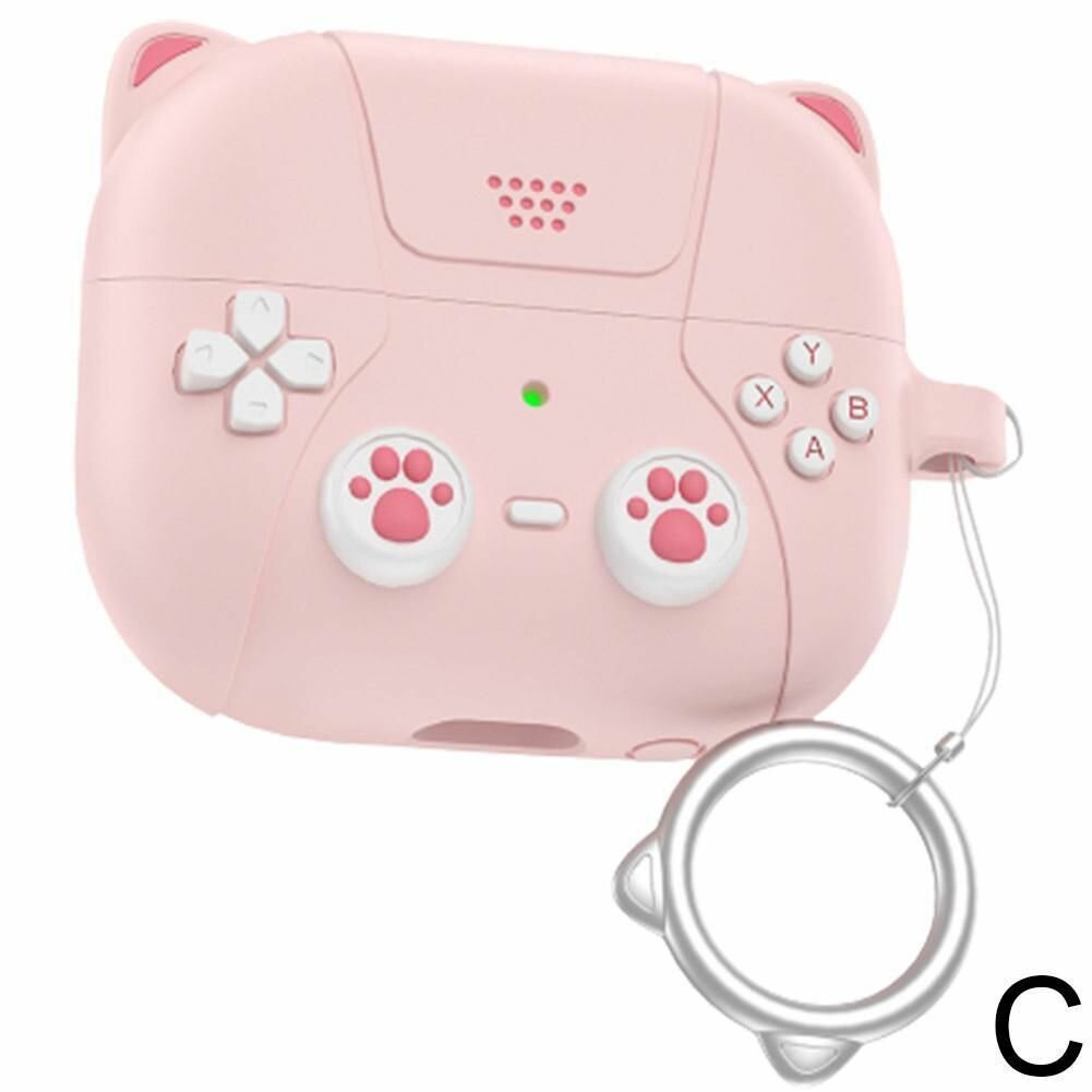 Чехол для наушников кот ушки - силикон, антискользящий, ударопрочный, точные вырезы, легкий