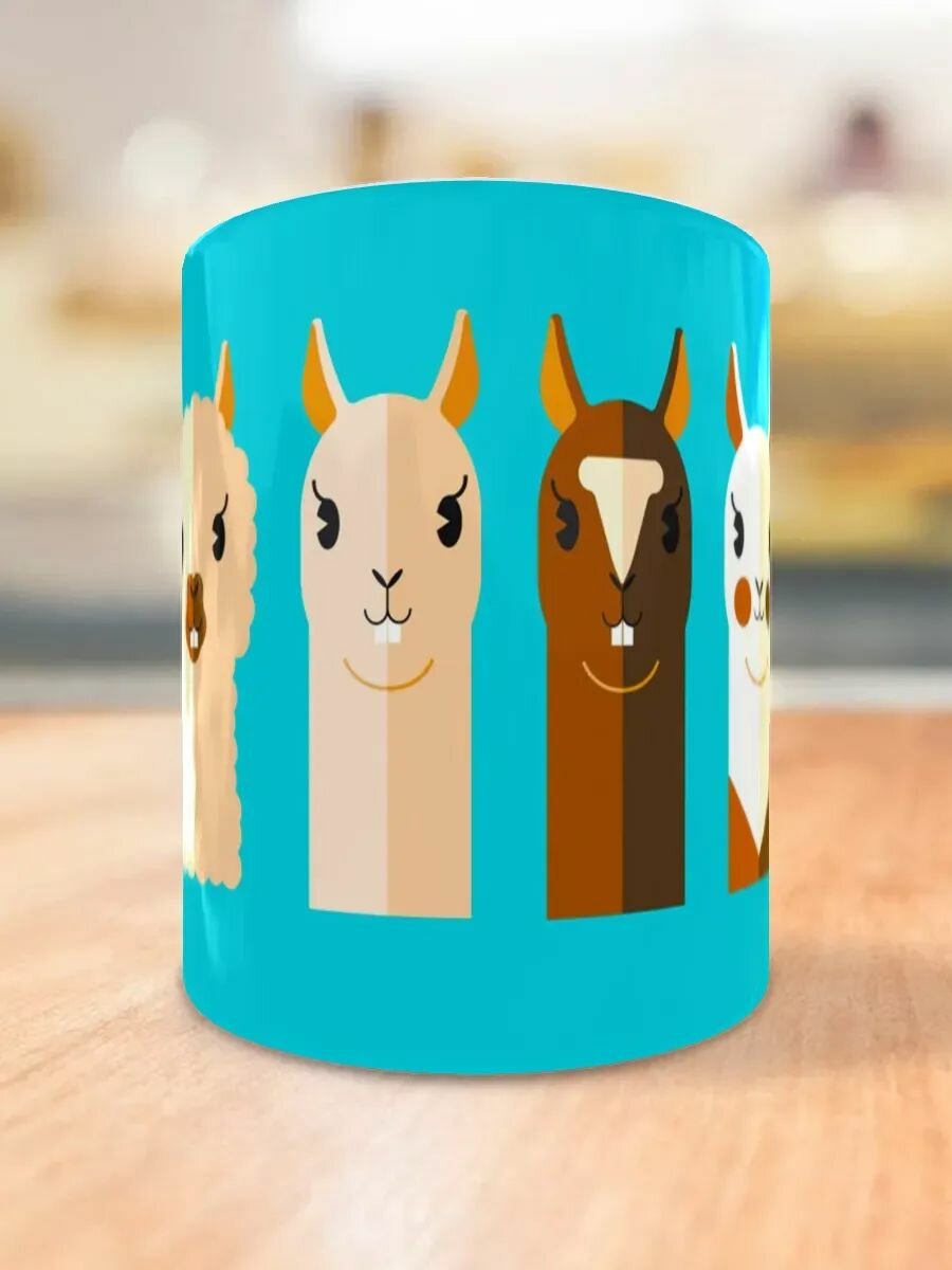 Кружка мультяшная лама-альпака (cartoon alpaca)