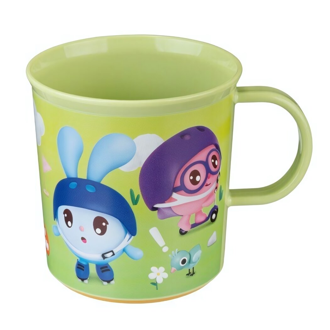 Детская кружка с декором "Малышарики" 200мл, нескользящая, безопасная для малышей