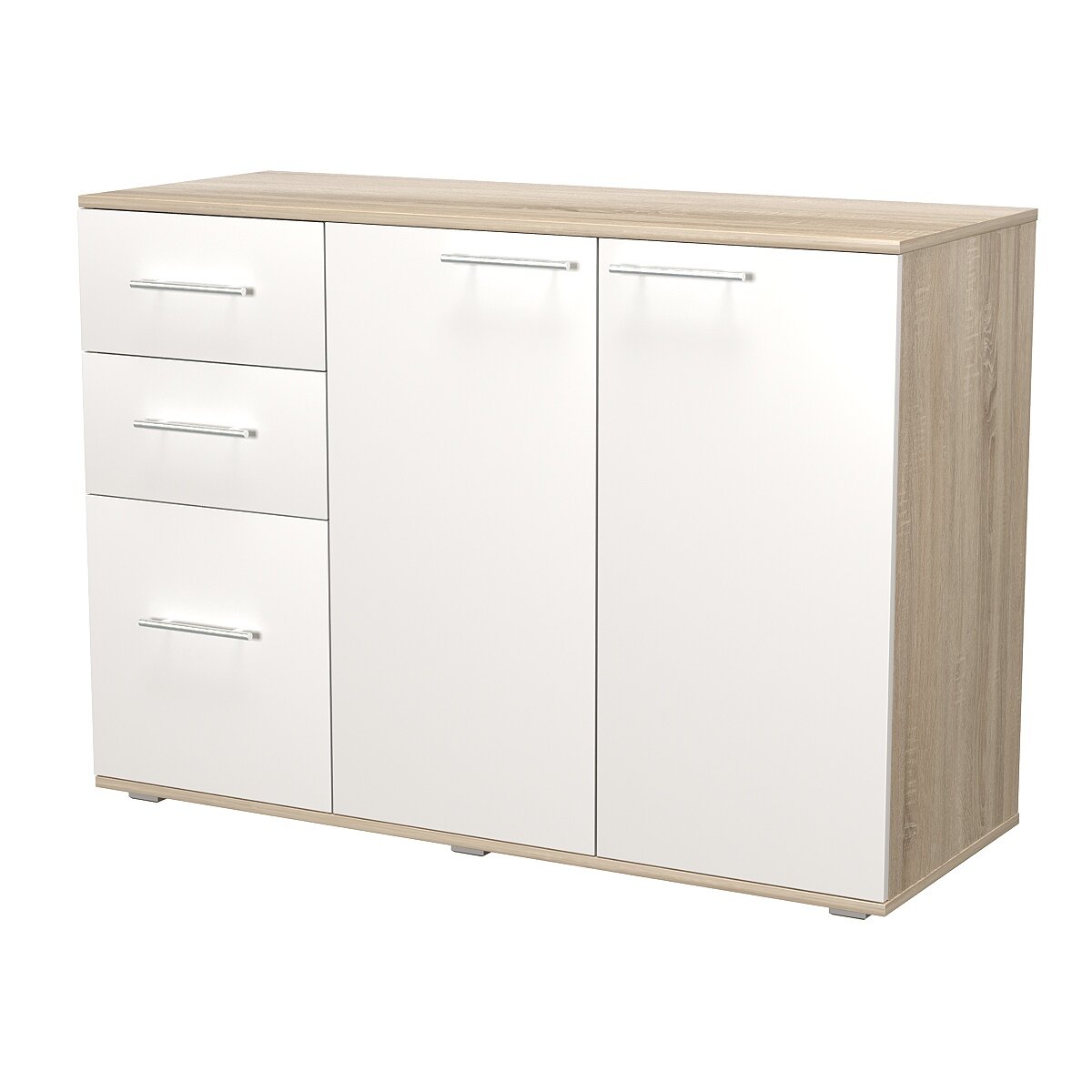 Комод вектор КВ-06, Дуб Сонома + Белый