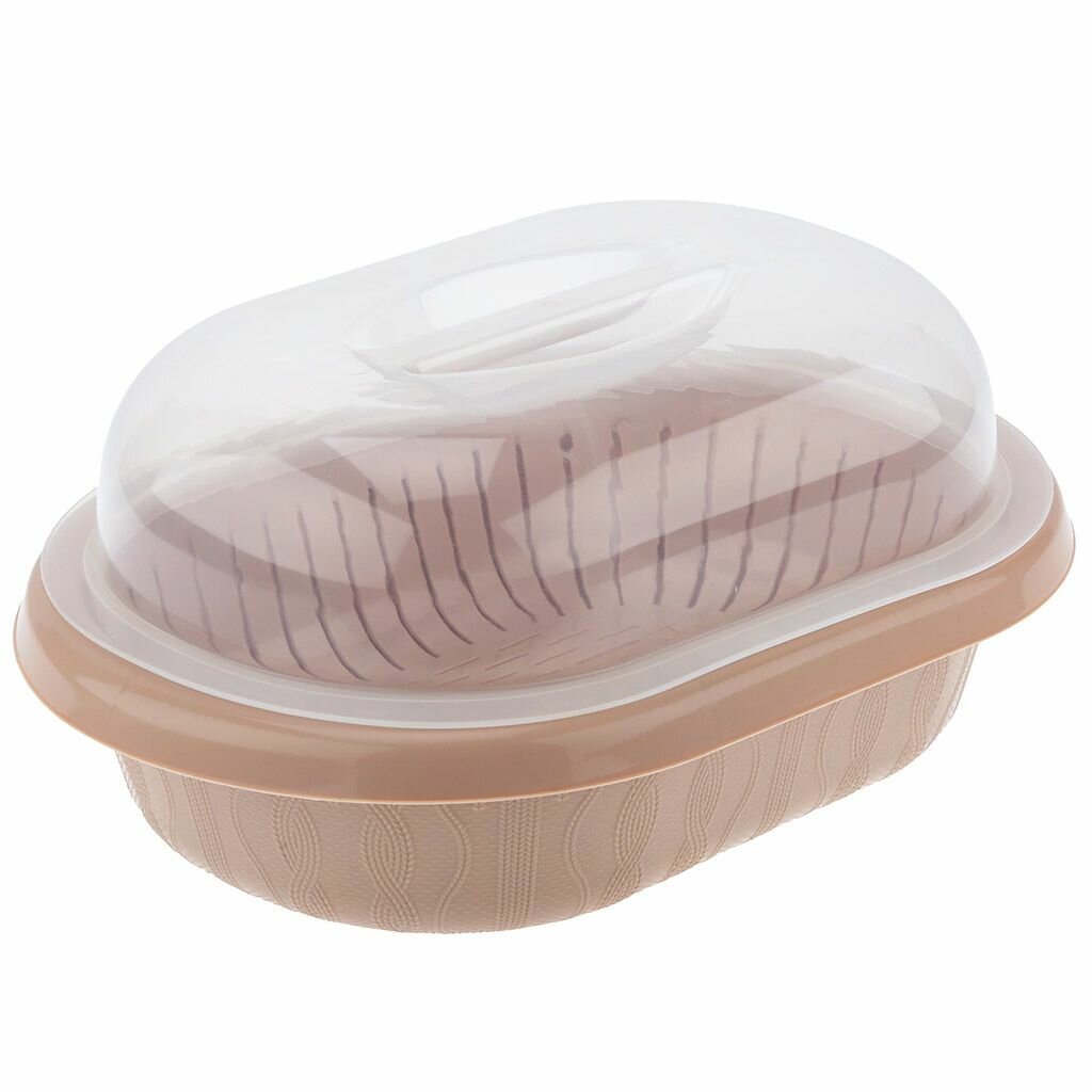 "Гречиха" Хлебница 31х24х13см, со вставкой, прозрачная крышка, полипропилен, т. м. NECO