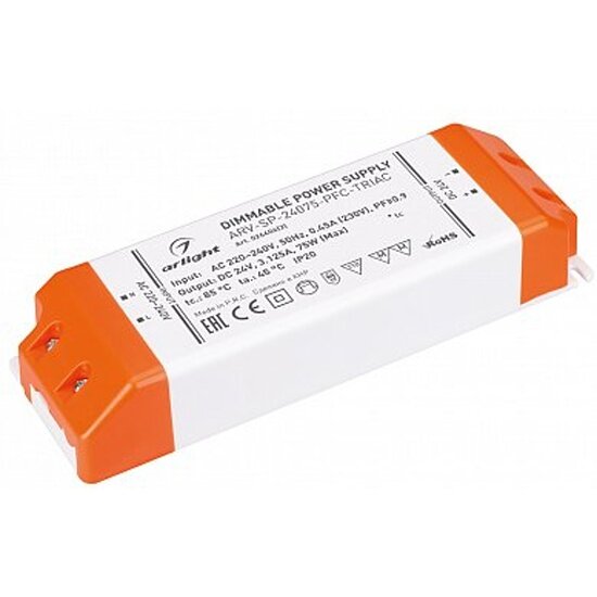 Блок питания Arlight ARV-SP-24075-PFC-TRIAC 24V, 3.1A, 75W, IP20 Пластик