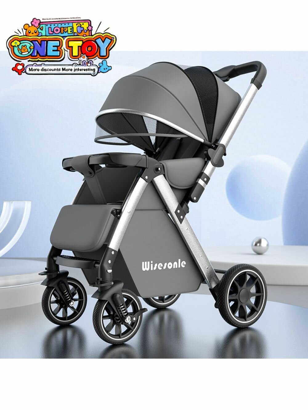 Прогулочная коляска Wisesonle Z113, 4 колеса, амортизация SAS, максимальная нагрузка 15 кг