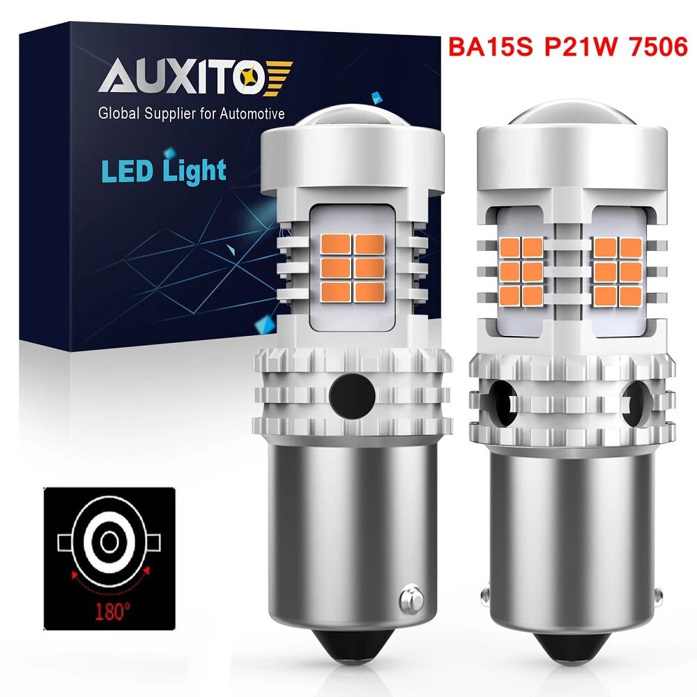 AUXITO BA15S P21W 7506 LED лампа, янтарно-желтый