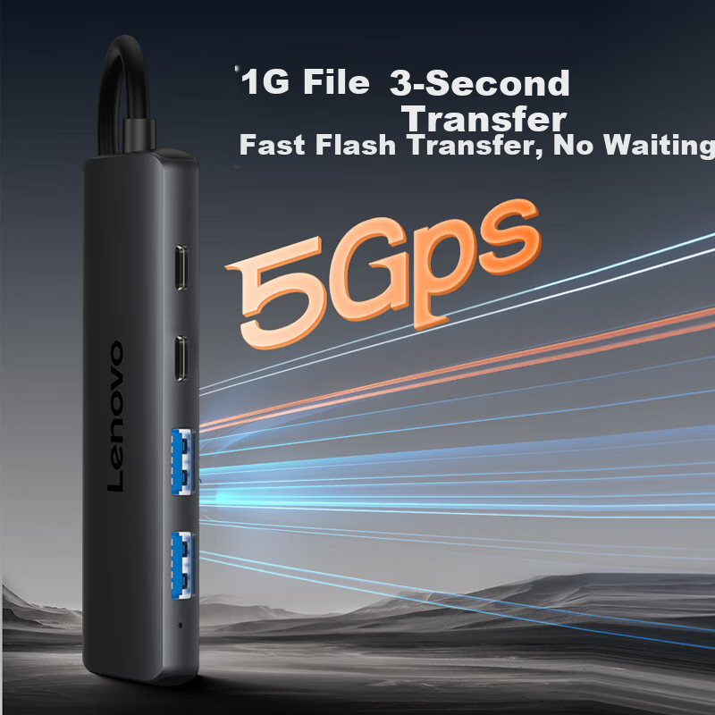 Lenovo Type-C docking station USB-C to HDMI cable expansion dock splitter 4K60Hz projection screen PD fast charging Apple Mac Huawei iPad Xiaoxin laptop