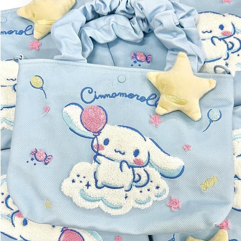 Sanrio холщовая сумка Hellokitty Cinnamoroll для девочек, Cinnamoroll