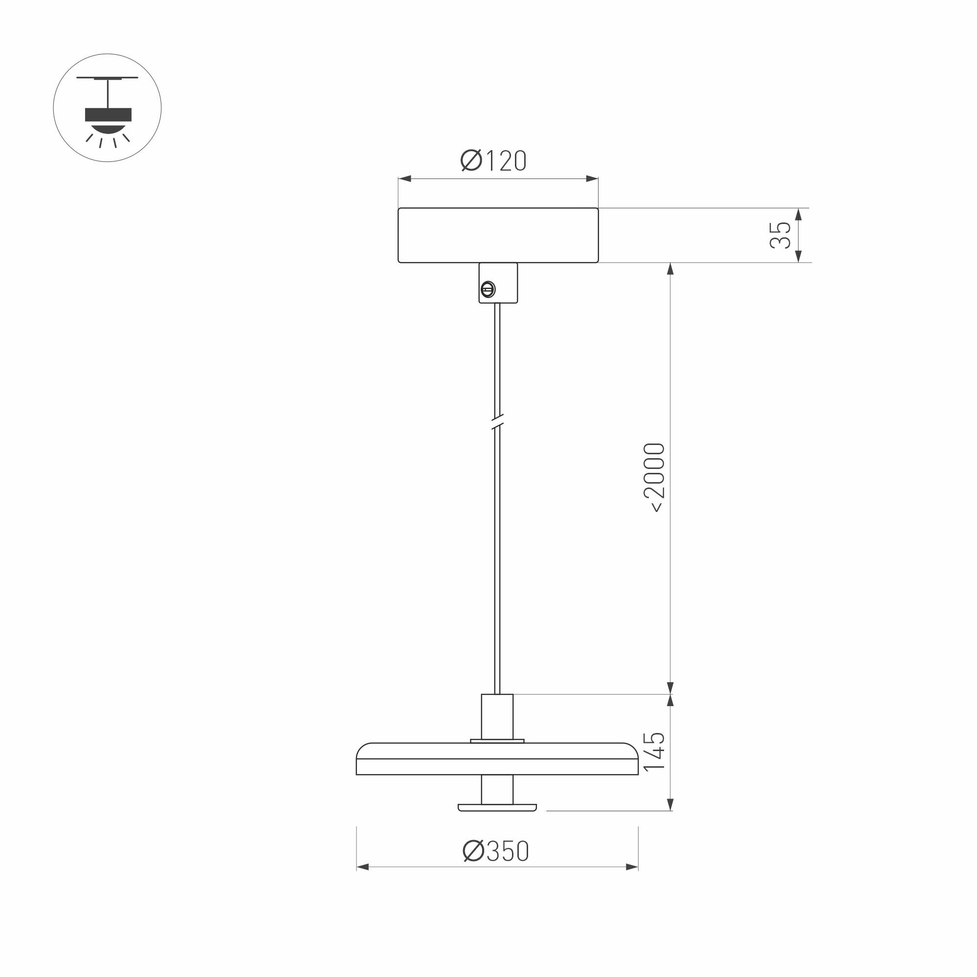 Светильник Arlight Светильник SP-KOTARO-R350-12W Warm3000 (BK-CF, 36 deg, 230V, TRIAC) (Arlight, IP20)