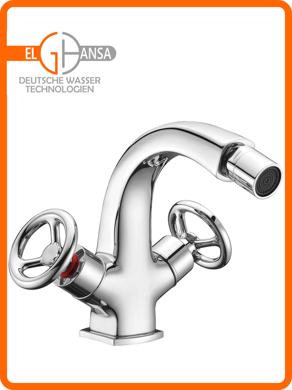 Смеситель для биде латунный двухвентильный в Ретро стиле Elghansa 4907595