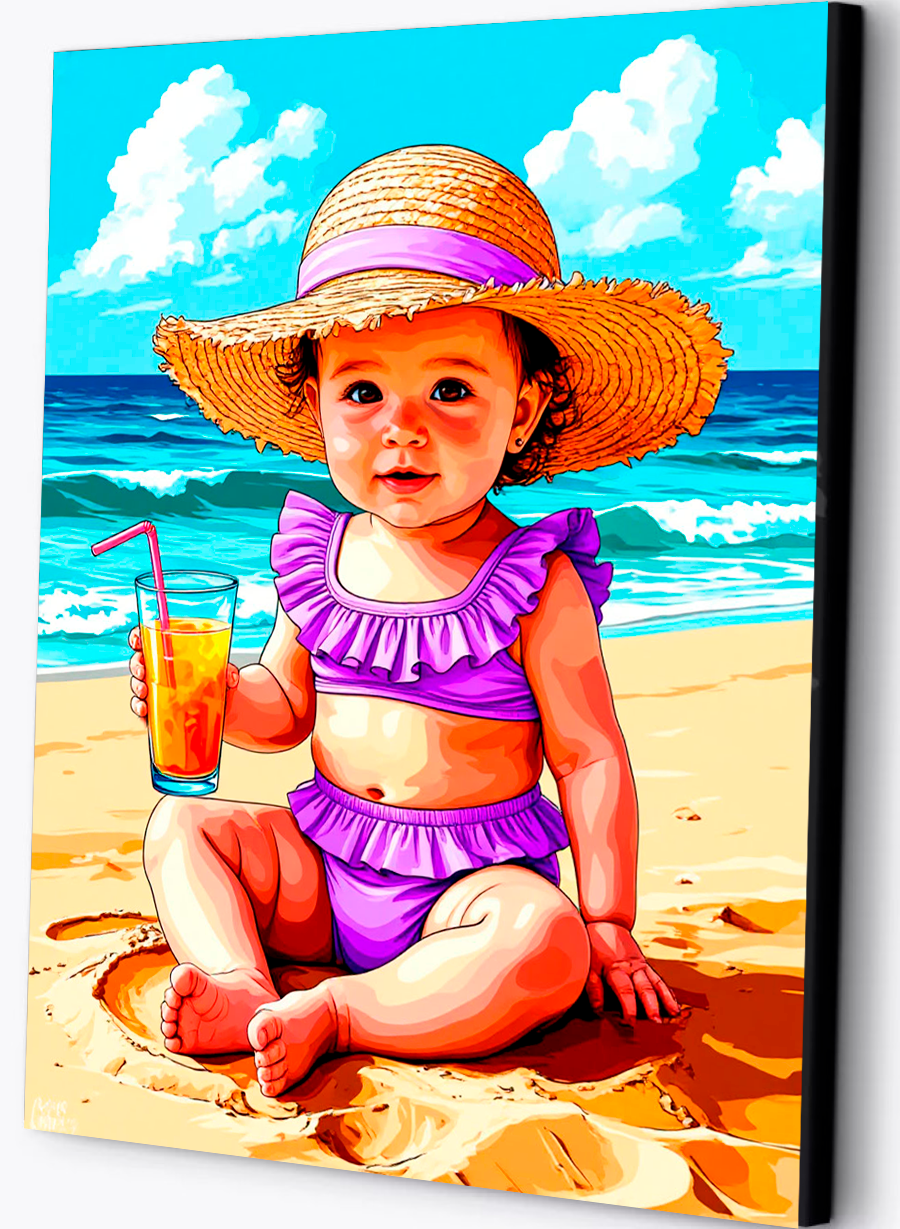 Картина на стену для интерьера "Маленькая леди" 40х50 см, холст на подрамнике, InterHobby