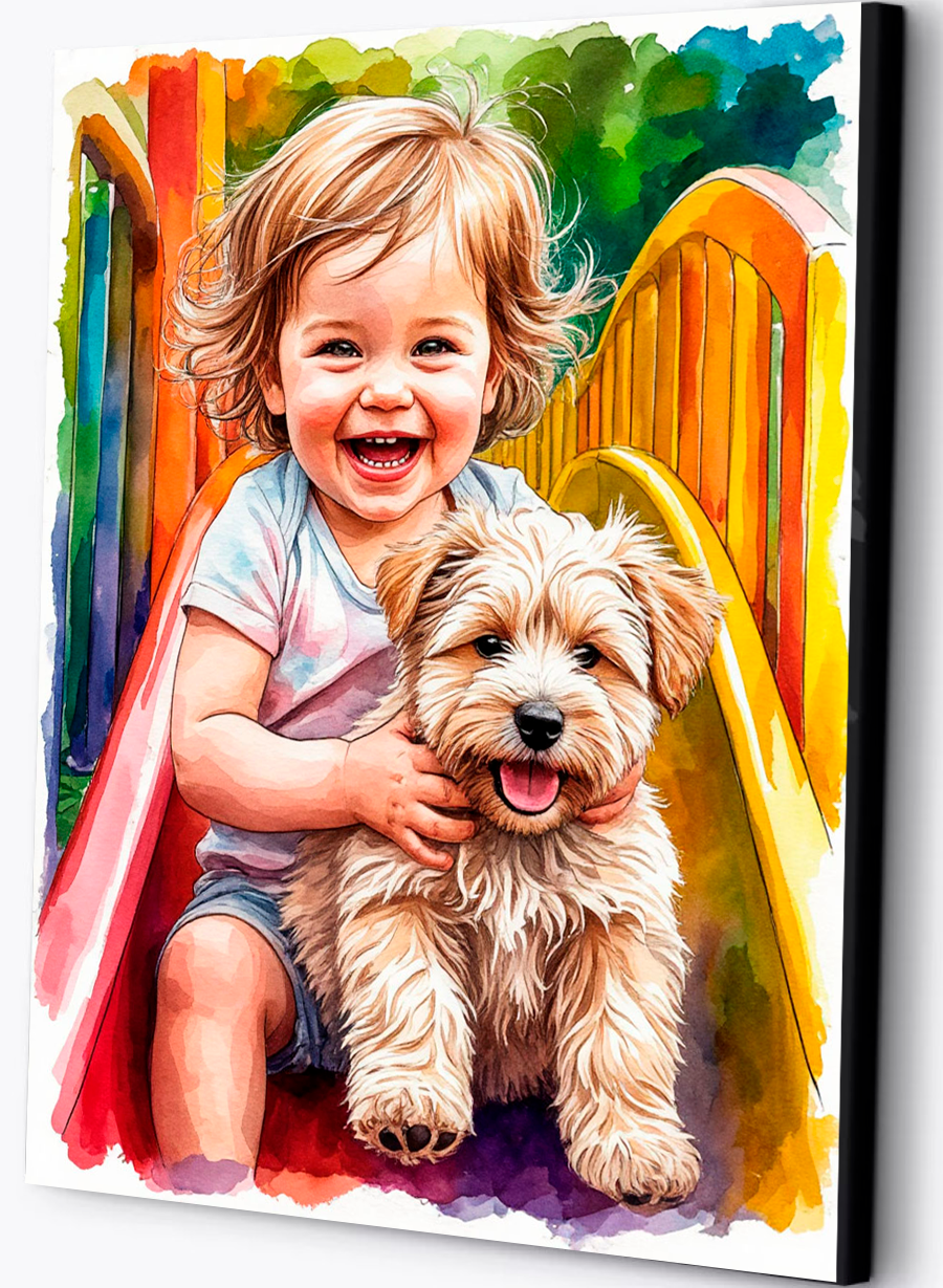 Картина на стену для интерьера "Лучшие друзья" 40х50 см, холст на подрамнике, InterHobby