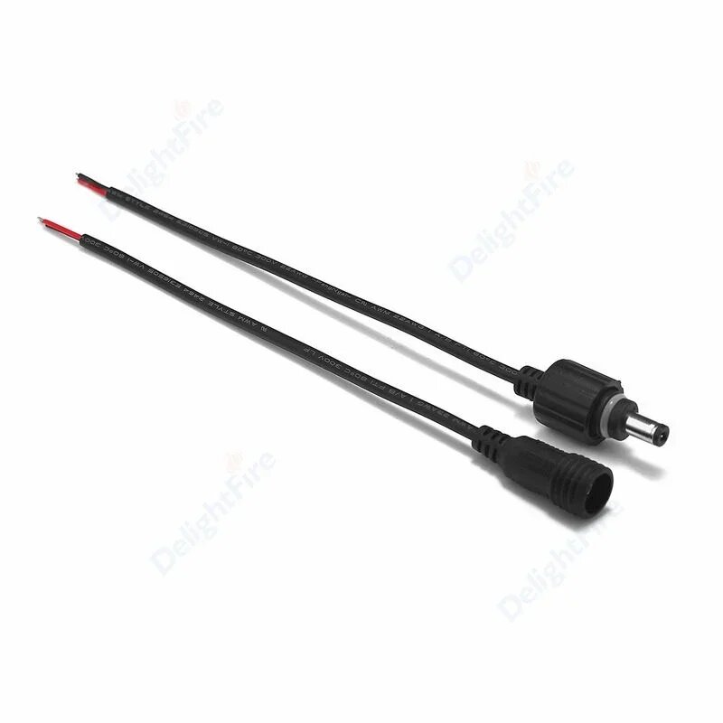 Водонепроницаемый кабель питания DelightFire 22AWG 5,5 2,1 мм 5pairs, black