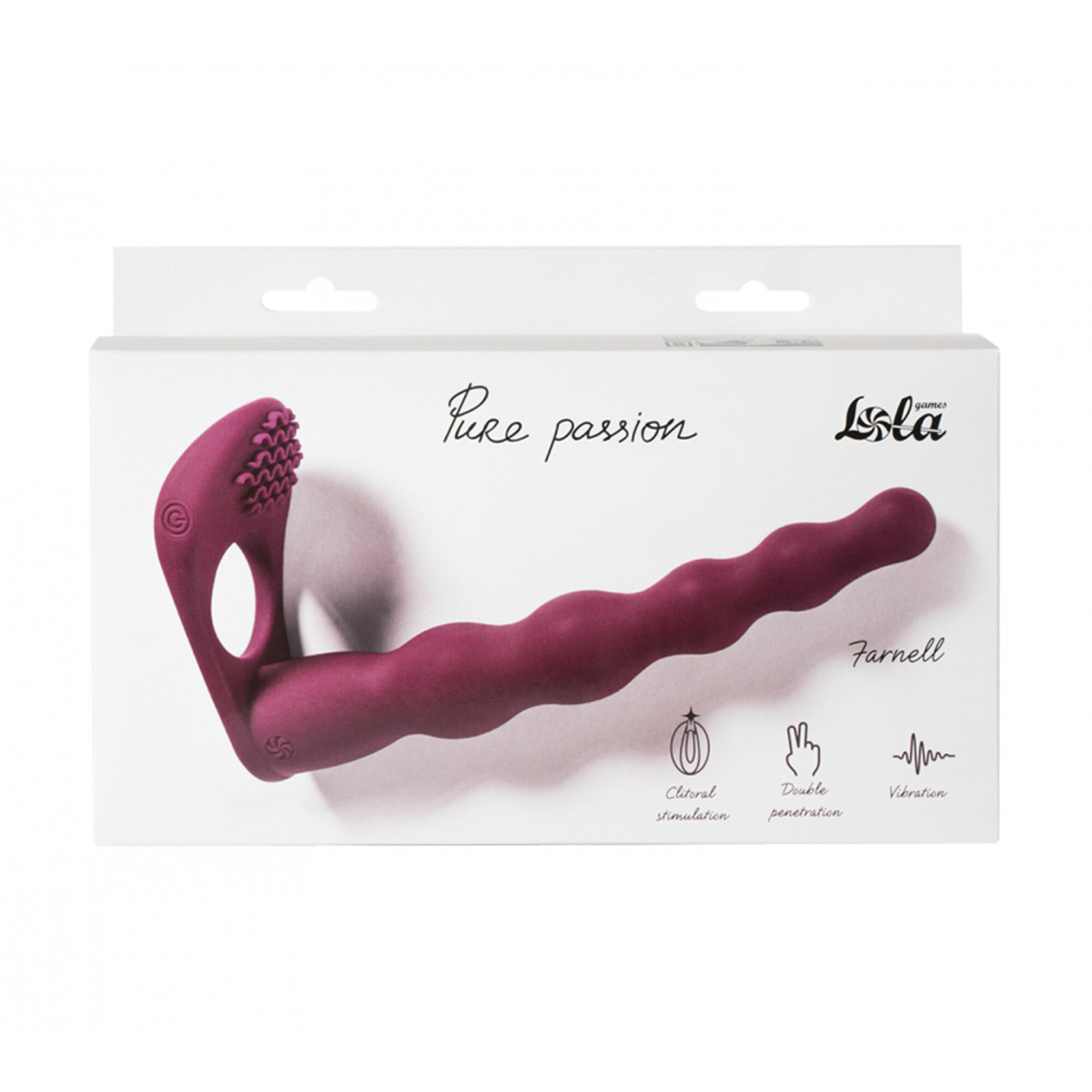 Вибронасадка для Двойного Проникновения Pure Passion Farnell Wine Red (17, Ø 2.6 см)