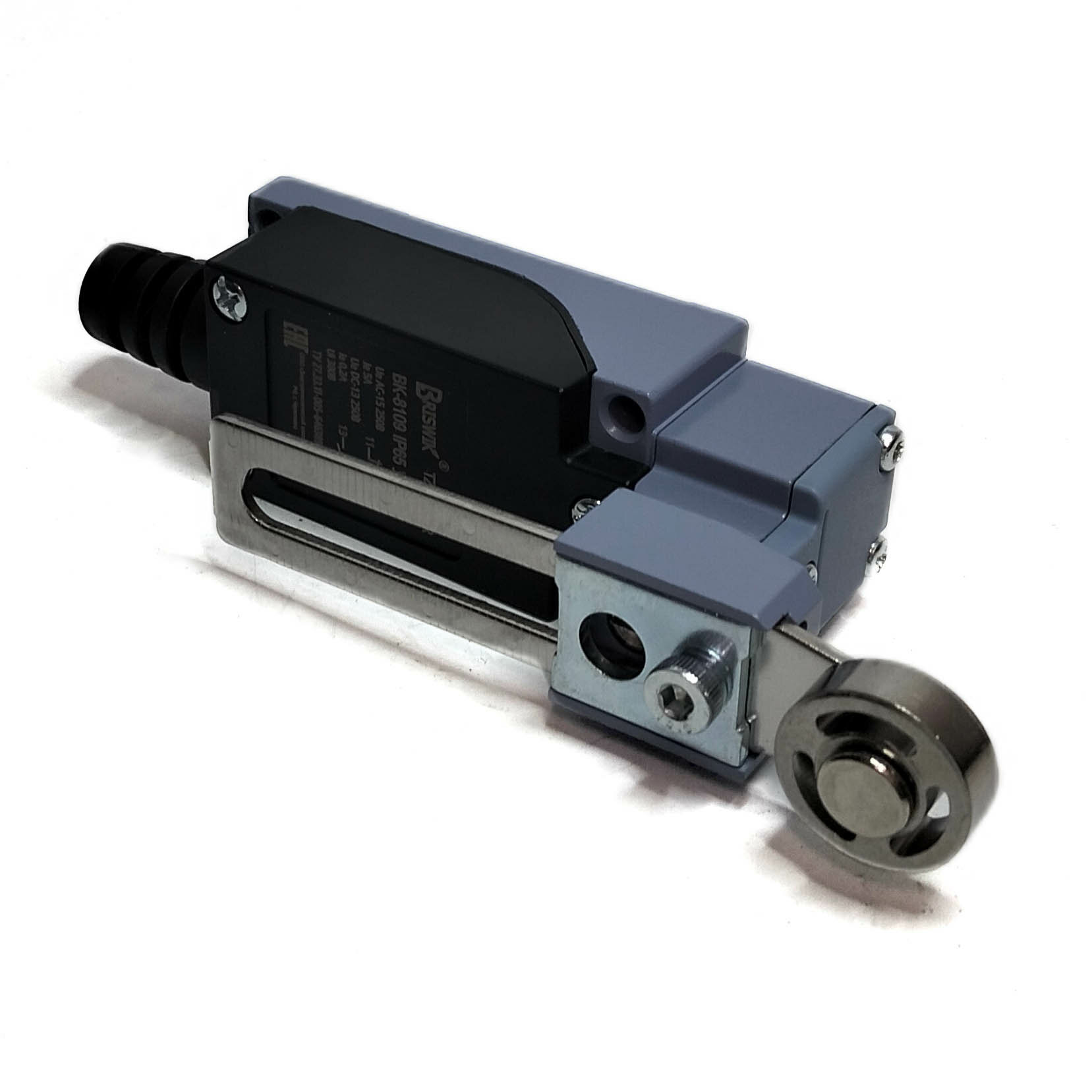 Выключатель концевой ВК-8109-УХЛ2.3-IP65 рычаг с металлическим роликом, регулируемый по длине Briswik