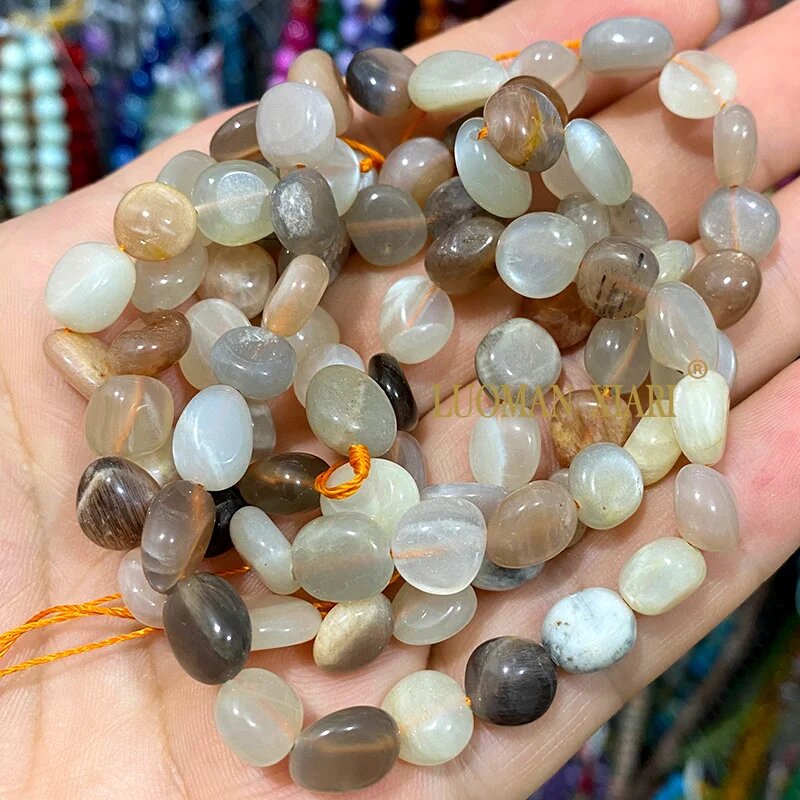 Бусины из лунного камня mix sun moon stone 8-10 мм