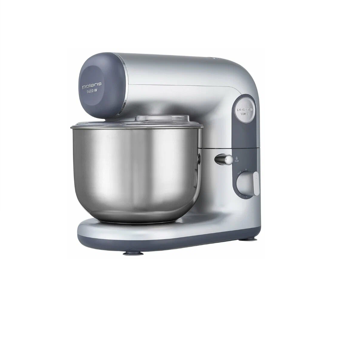 Кухонная машина Polaris PKM 1403, мощность 1400 Вт, объём чаши 5 л, нержавеющая сталь, 6 скоростей