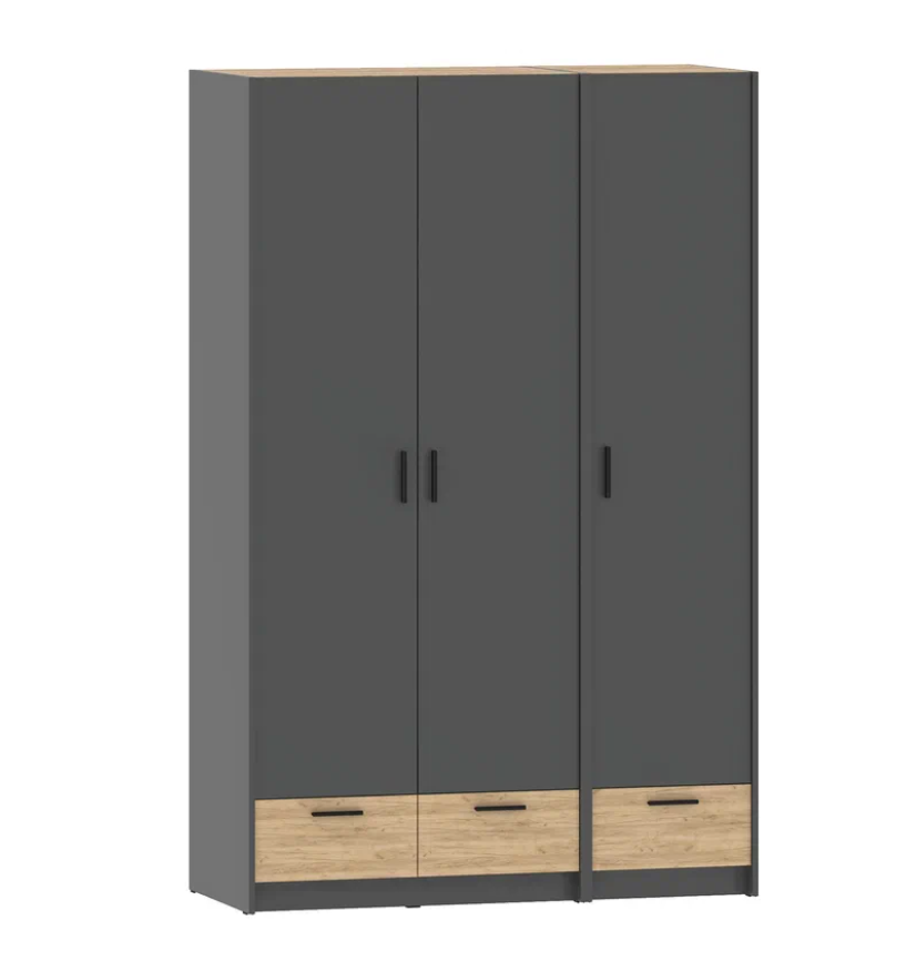 Шкафная группа Сильва Оттавия комплектация 1 (НМ 011.80+НМ 011.20) Антрацит, Дуб Крафт Золотой