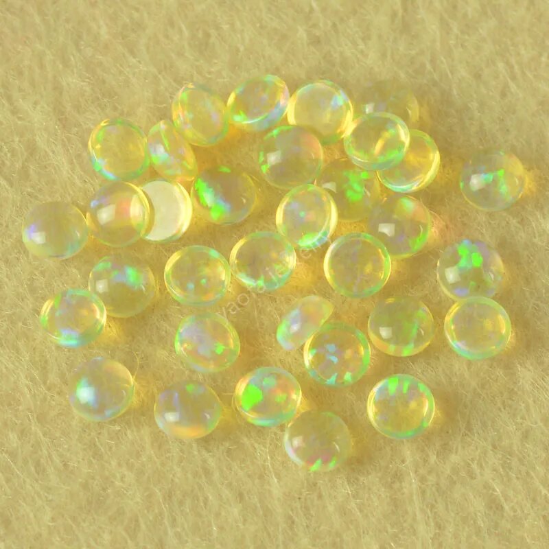 Полупрозрачные синтетические кабошоны из желейного опала, круглые, 2 мм, смешанные 2mm 20pcs, OP503