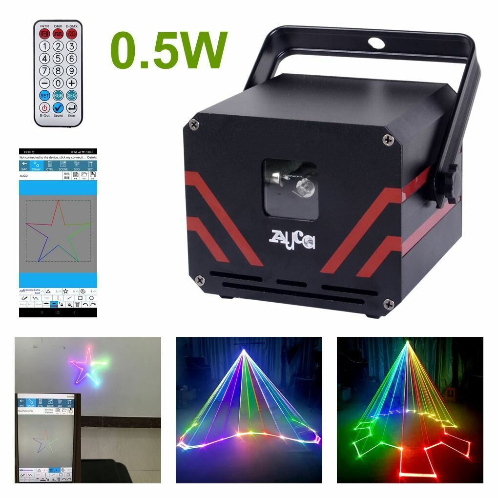 Мобильный телефон 500 мВт Bluetooth App DMX Анимационный проектор Лазерные лампы DJ вечеринки