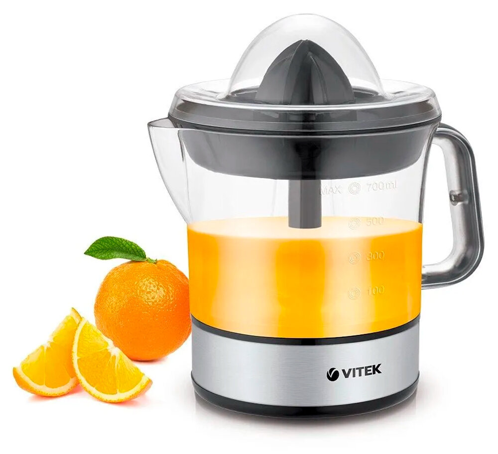 Соковыжималка цитрусовая Vitek VT-3669, стальной/черный