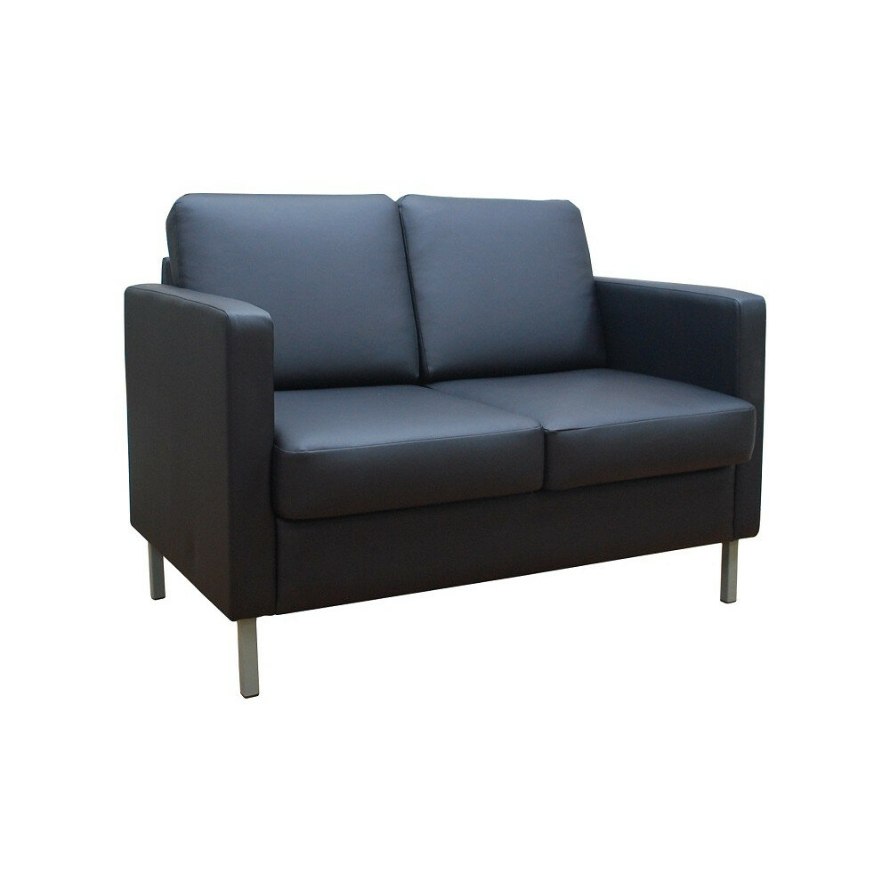 (end-d2-b) Диван офисный Эндер размер: 132 х 82 см, искусственная кожа цвет черный Ecotex 3001