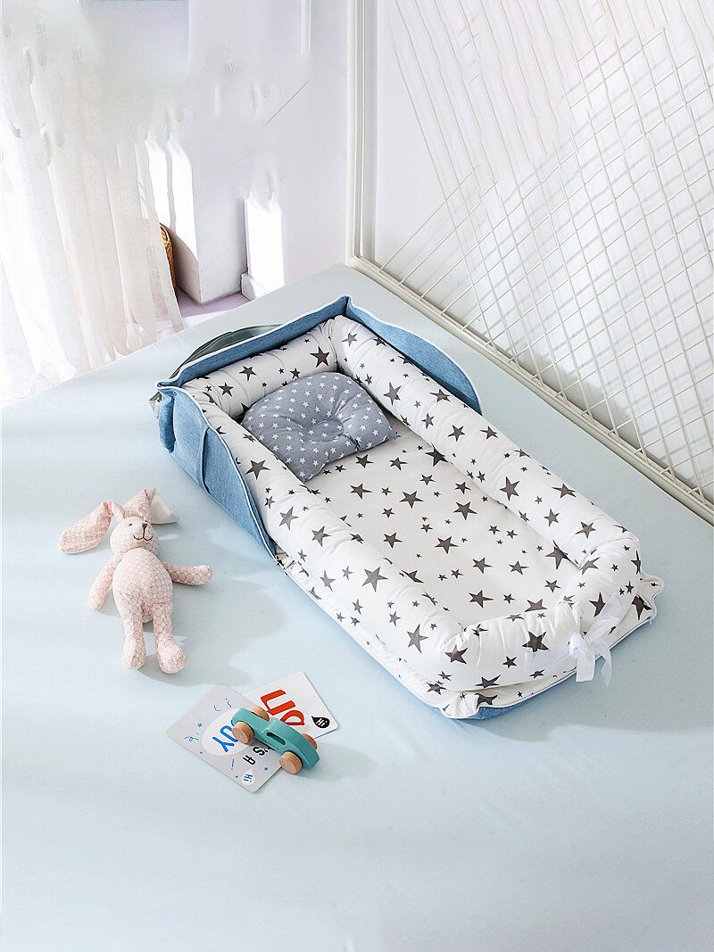 Кокон-матрас для новорожденных, хлопок, 85x45х12 см, съемный чехол