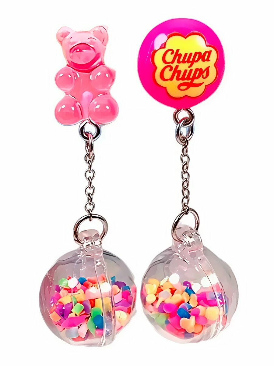 Серьги пусеты, с подвесками