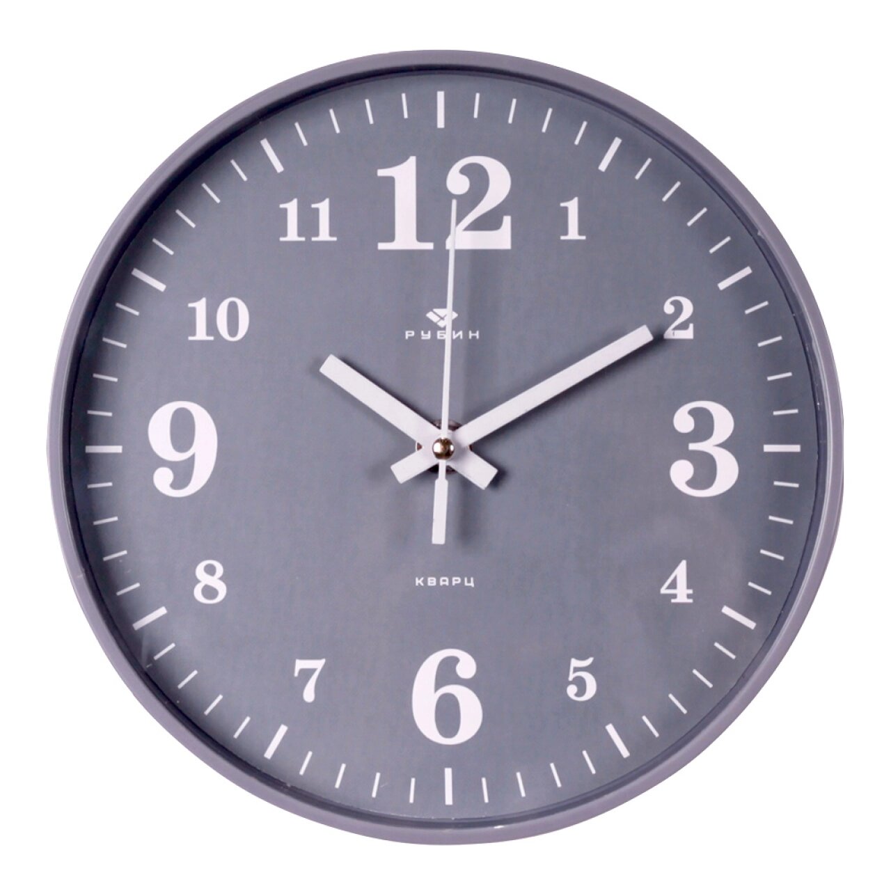 Рубин настенные часы 19,5 см серый пластик корпус с арабскими цифрами для интерьера