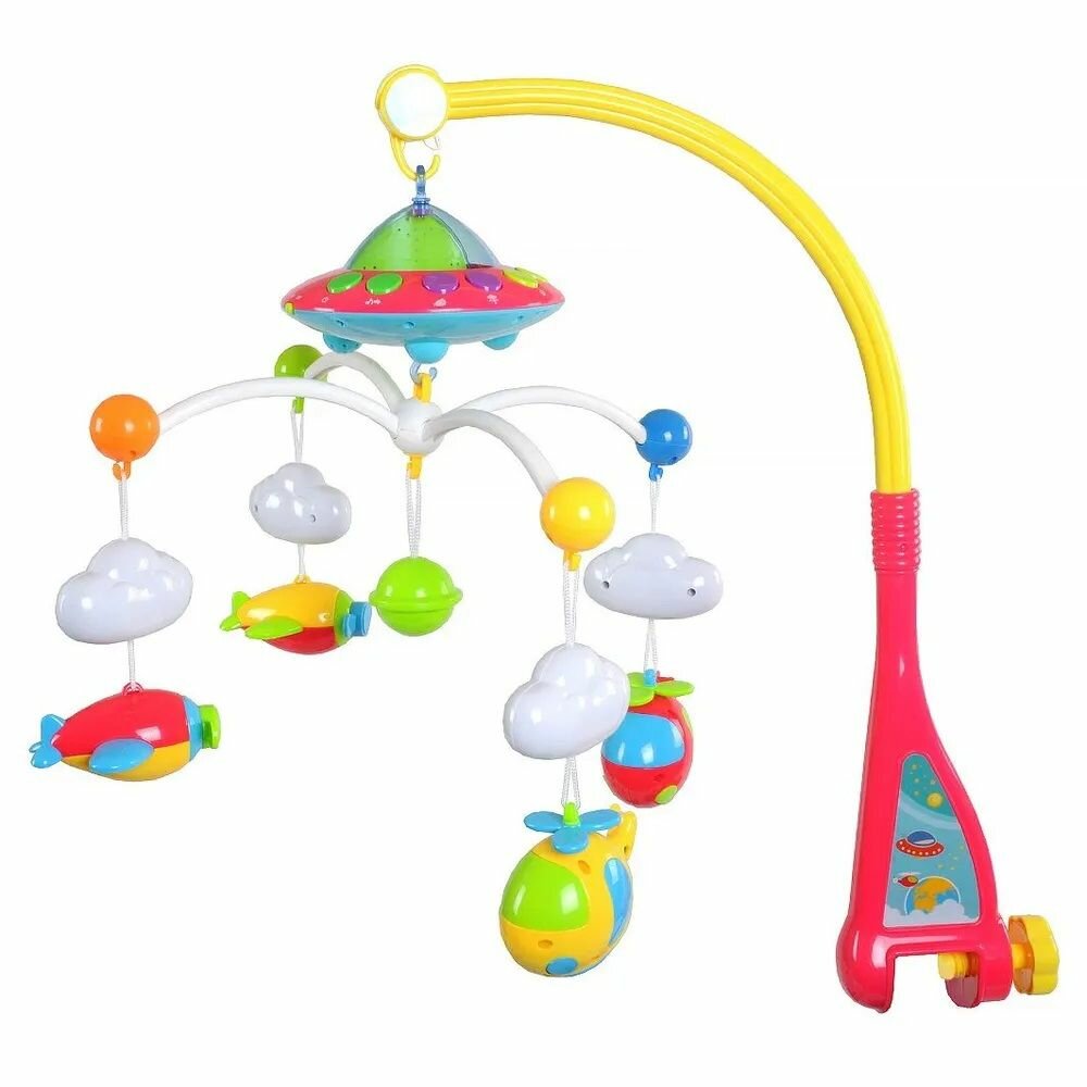 Музыкальная карусель, Мобиль "Летающая тарелка" ТМ "Smart Baby", проектор звездного неба, звук, свет, JB0333969