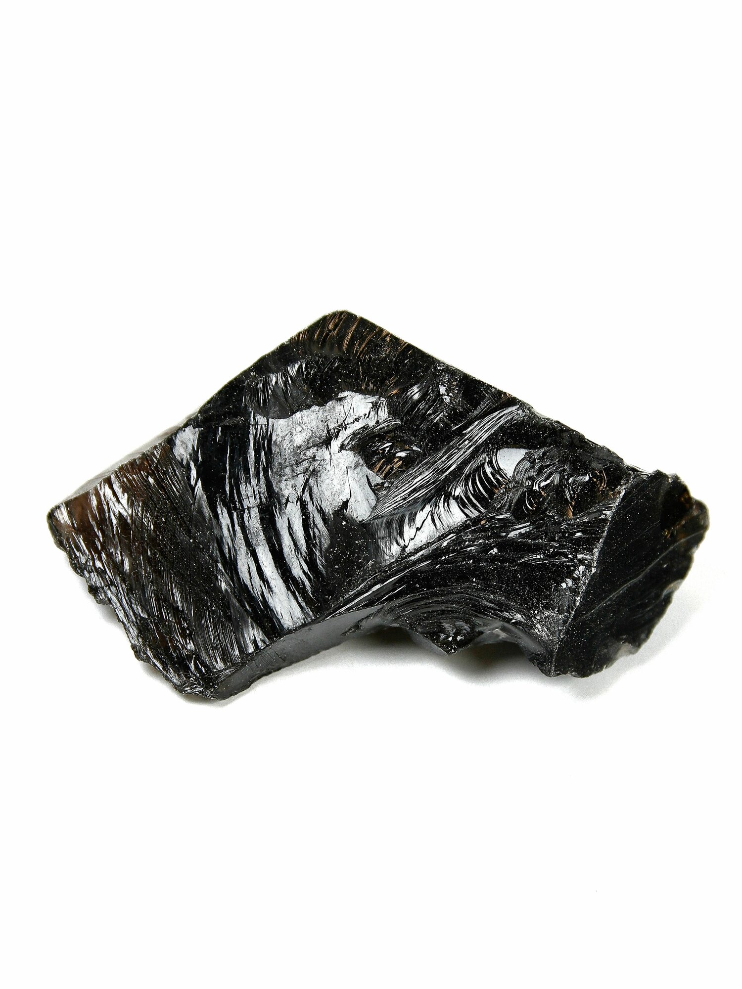 Обсидиан черный - 6-7 см, натуральный камень, колотый, 1 шт - для декора, поделок, бижутерии