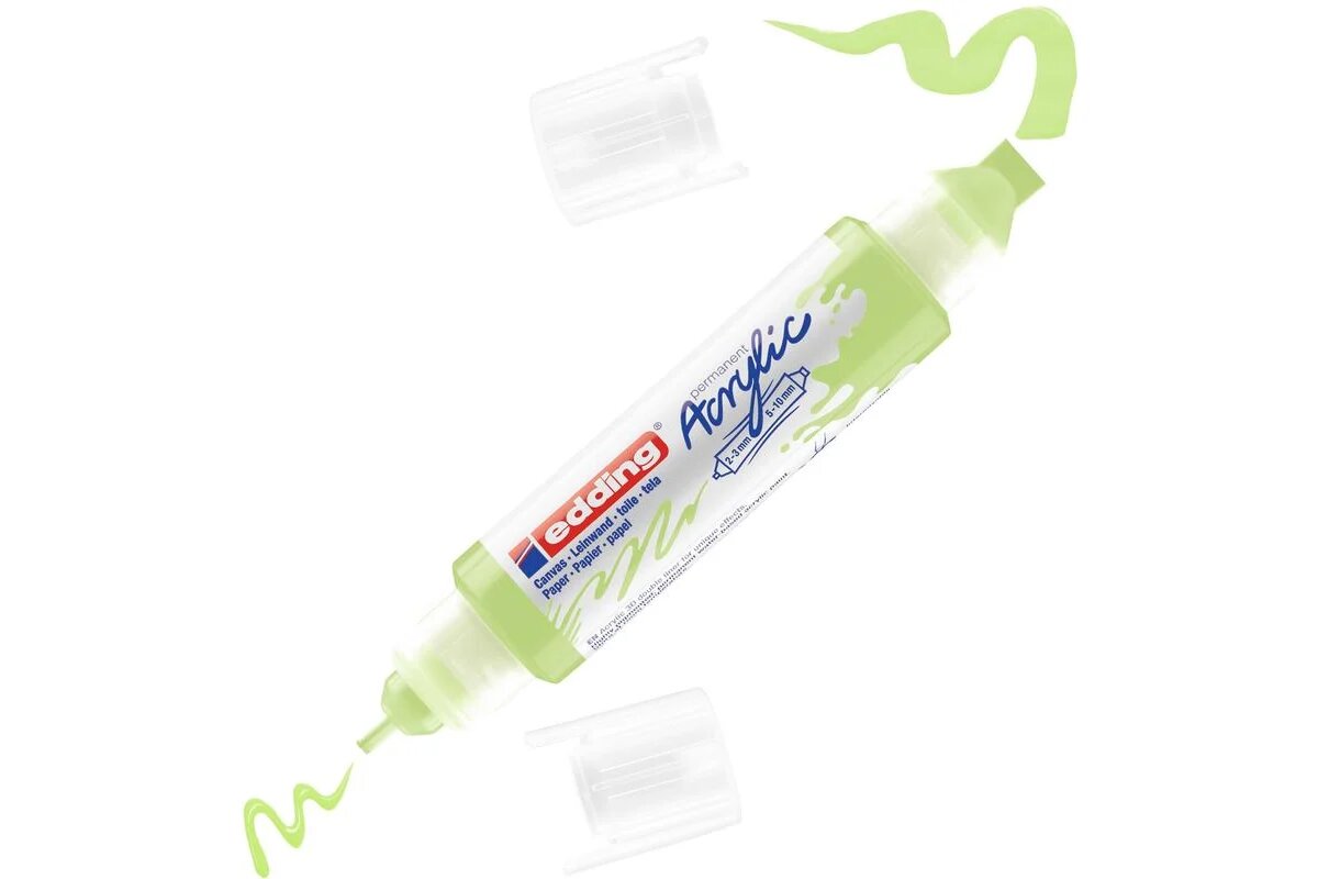 Edding акриловый двусторонний маркер-аппликатор 3D 5400 пастельный зеленый 2-3 мм и 5-10 мм