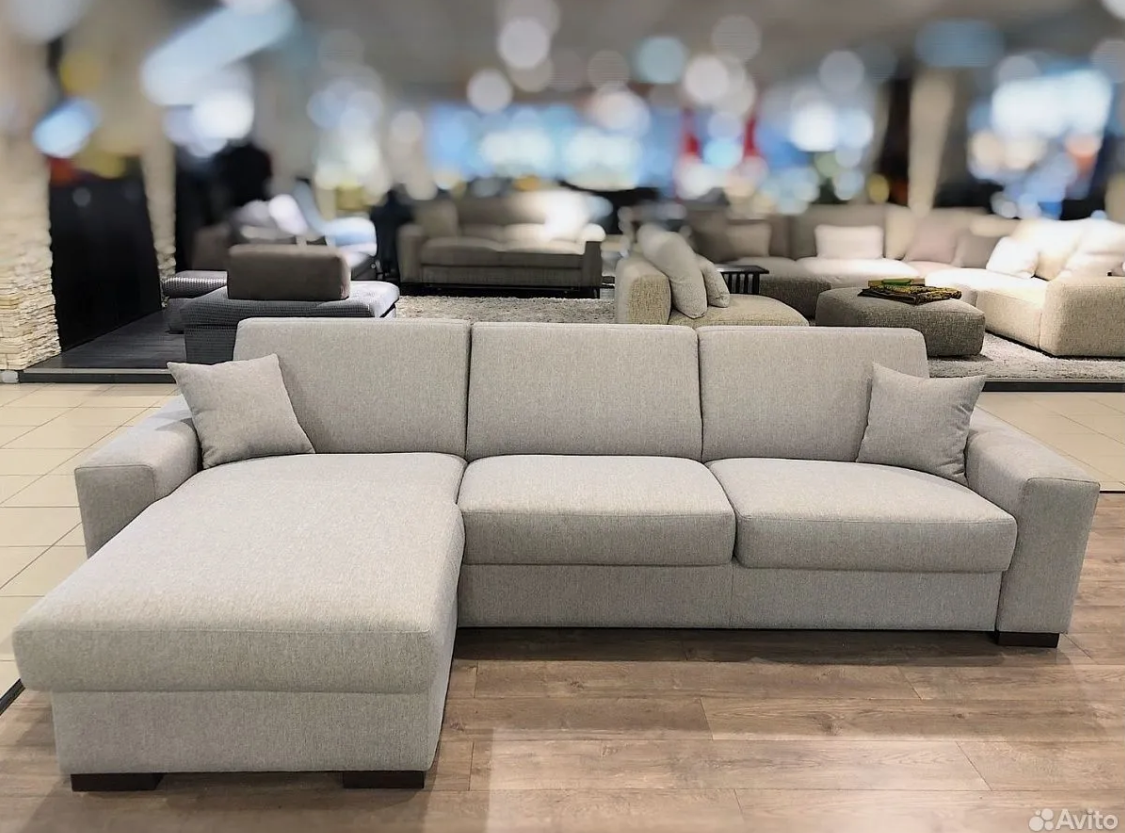 Диван угловой «томас», с оттоманкой, трехместный, раскладной, спальное место, серая рогожка