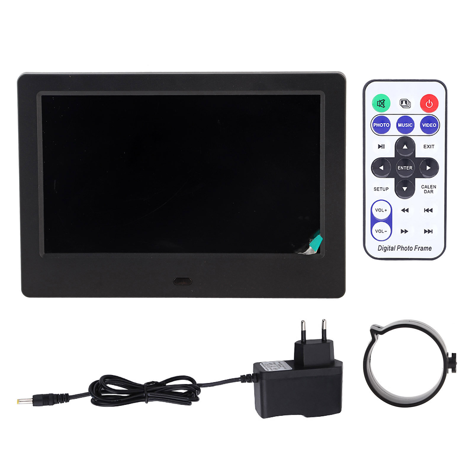 7 -дюймовый экраны HD цифровой фотокадра с фотоаграммы по часовым фильмам Music Movie Player (Black)