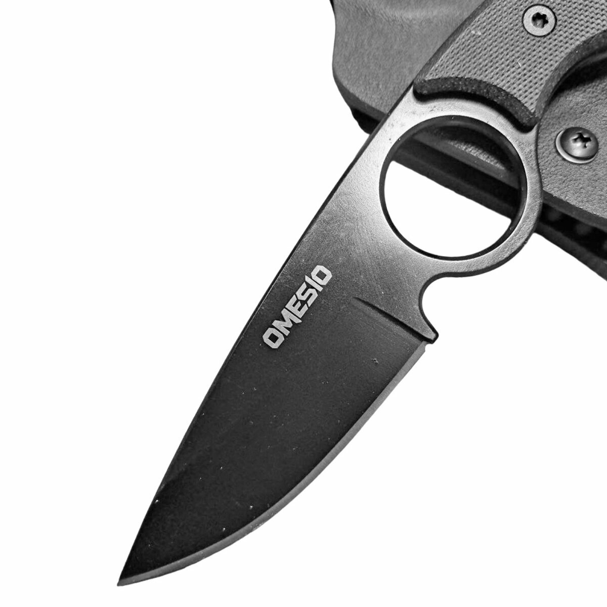 Универсальный нож Omesio, черное лезвие, рукоять G10, черный, для скрытого ношения