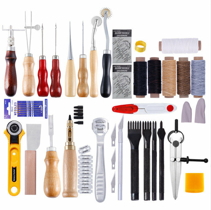 Набор инструментов для рукоделия из кожи 61 типов