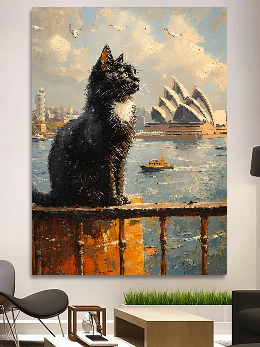 Оперный театр / КОТ, Сиднейский оперный театр, картина на стену / в интерьер, 40х60 см.