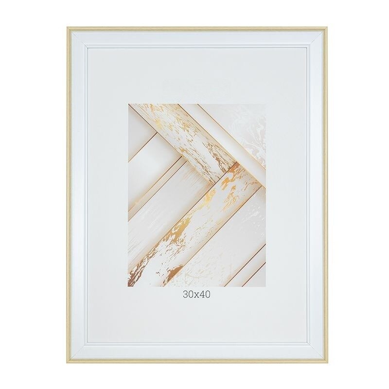 Фоторамка, рамка для фотографии, постера, вышивки, мозаики 30х40 см, кантри, белая GF 6580