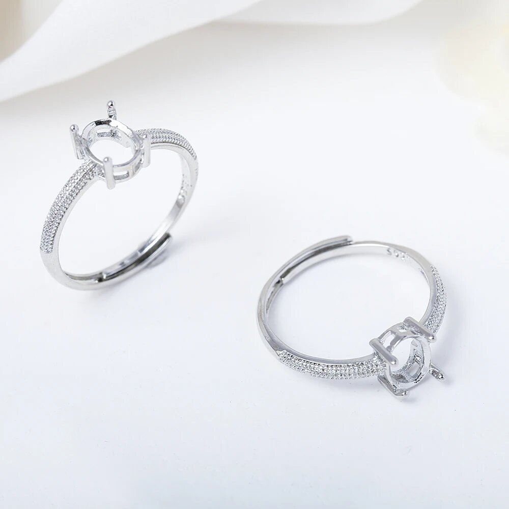 Кольцо-основа регулируемое, латунь, позолота 18K, Rhodium, 2шт