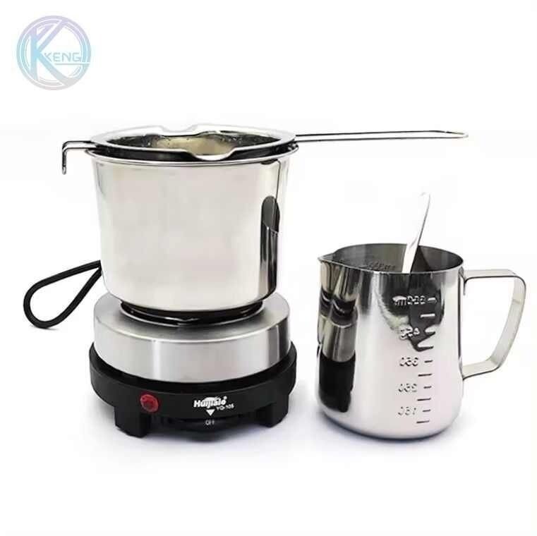 Набор для свечеварения, плавления воска, изготовления свечей, плитка электрическая настольная с кастрюлями, Воскоплав, Сотейник маленький стальной