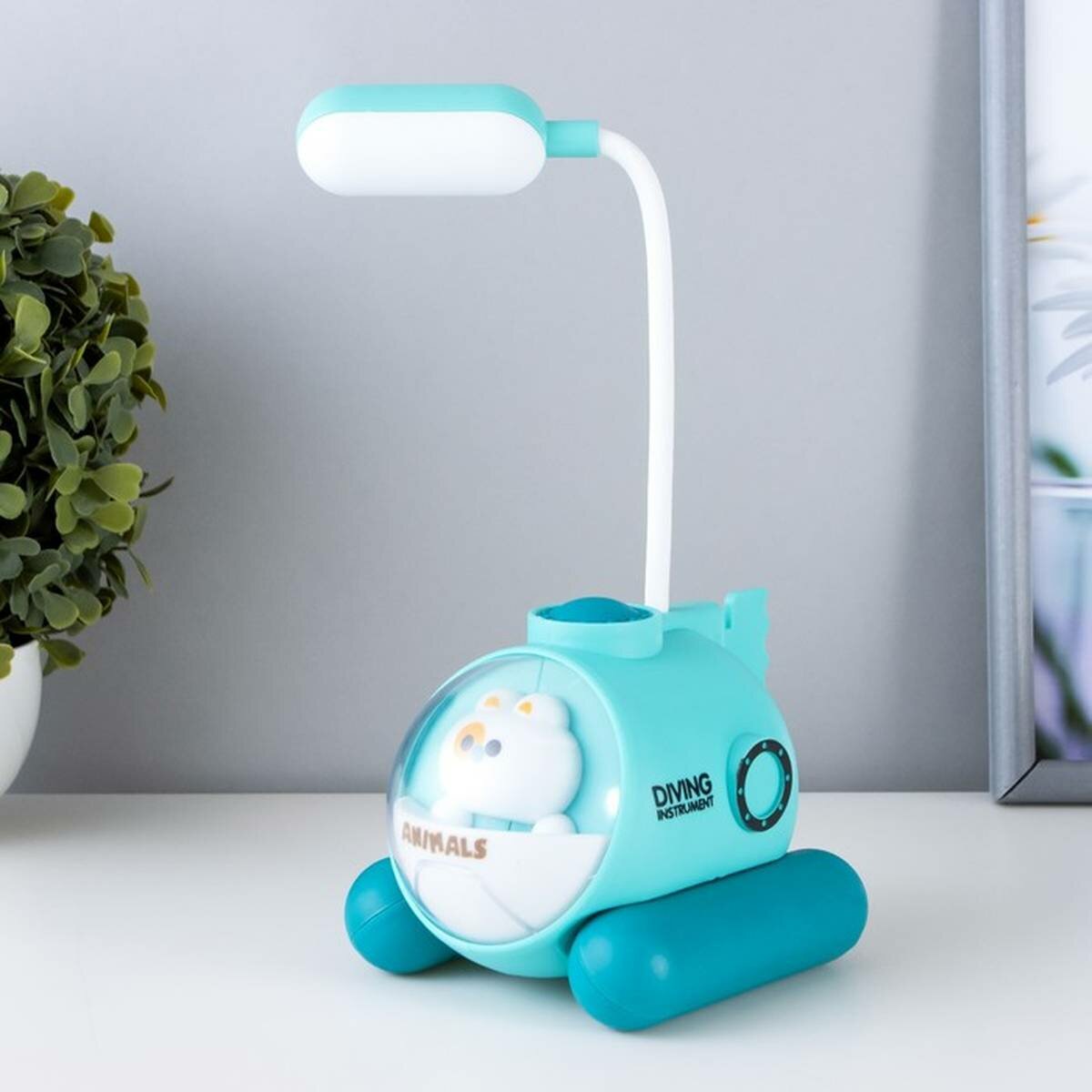 Светильник настольный Risalux - Дайвинг, LED, 3Вт, USB, АКБ, 9х7х21 см, 1 шт.