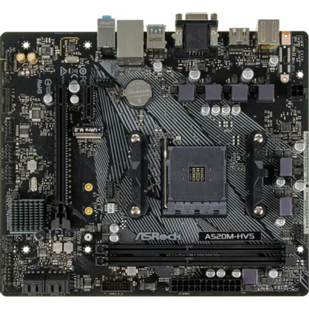 ASRock Материнская плата A520M-HVS Socket AM4 2хDDR IV 1хM.2
