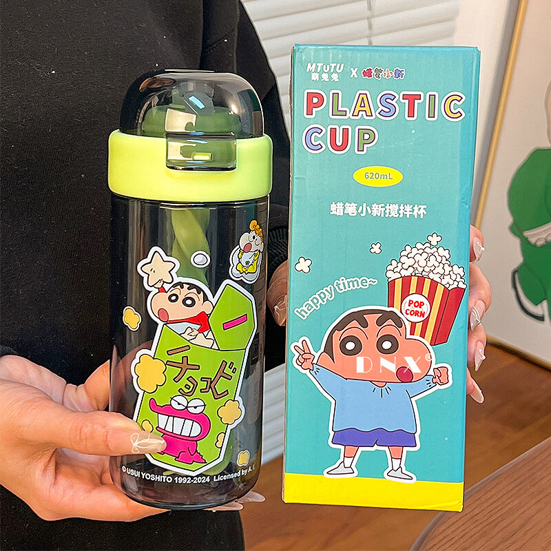 Crayon Shin-chan стакан для воды из тритана для девочек, высококачественный, милый, для студентов, переносной, для детей, летний пластиковый стаканчик