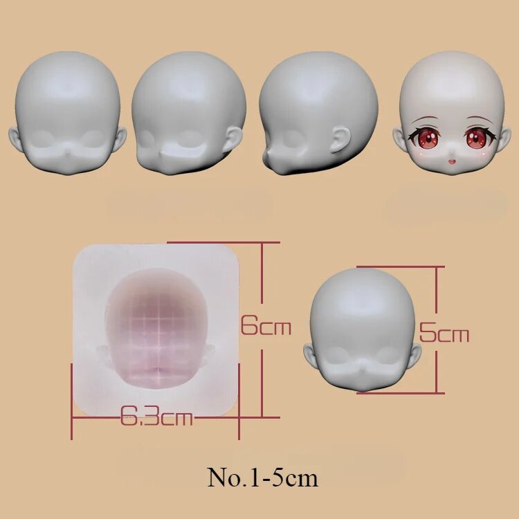 Силиконовые формы для лица кукол Q Version No.1-5cm-428